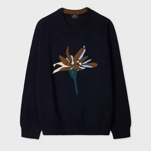 Paul Smith Merino-blend Appliqué Sweater - Blue