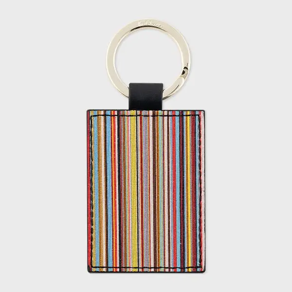 Paul Smith Signature Stripe Keyring - Black