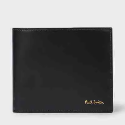 Paul Smith Leather 'signature Stripe' Interior Billfold Wallet - Black
