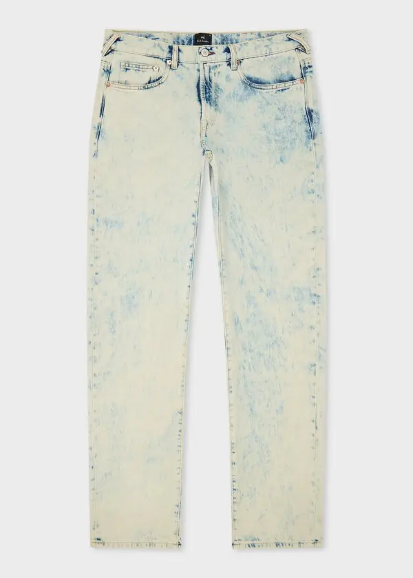 Paul Smith Relaxed Tapered-fit Bleach-wash Jeans - White