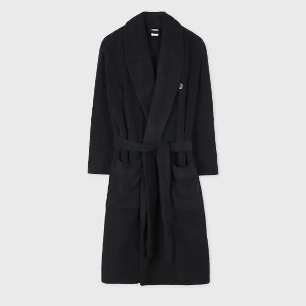 Paul Smith Zebra Logo Towelling Dressing Gown - Black
