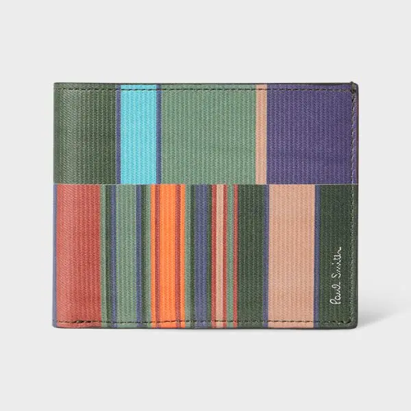 Paul Smith Leather 'seasonal Stripe' Compact Billfold Wallet - Multicolour