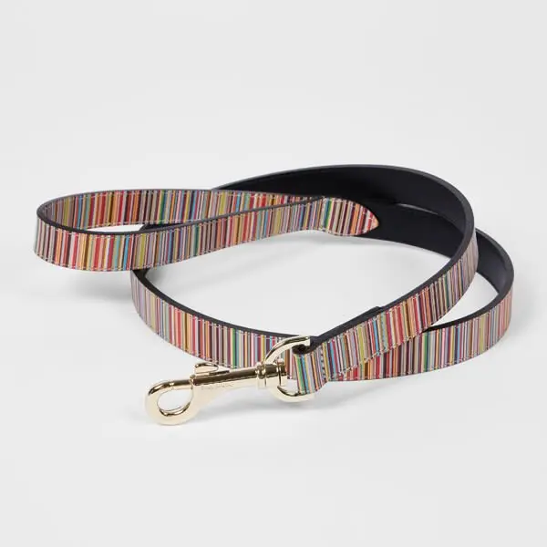 Paul Smith Signature Stripe Calf Leather Dog Lead - Multicolour