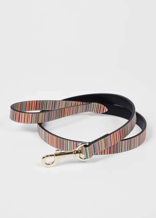 Paul Smith Signature Stripe Calf Leather Dog Lead