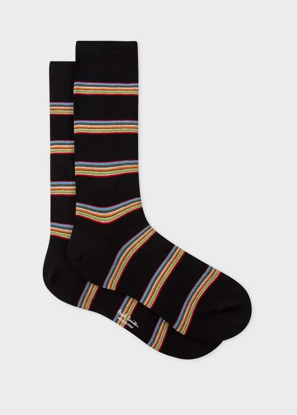 Paul Smith Signature Stripe Block Socks - Black