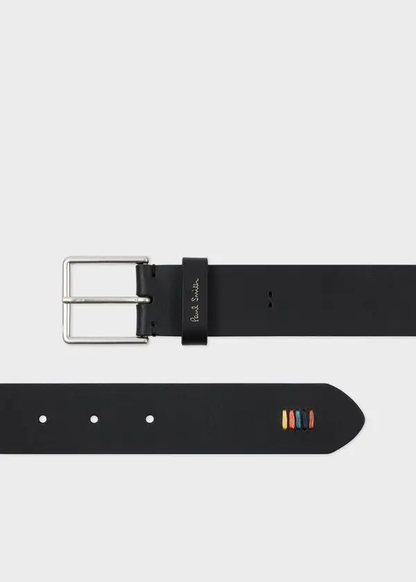 Paul Smith Leather 'artist Stripe' Stitch Belt