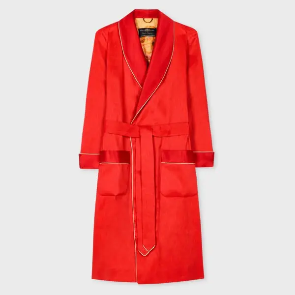 Paul Smith Daniel Hanson For Red Linen And Silk Dressing Gown - Multicolour