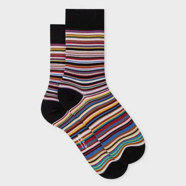 Paul Smith Signature Stripe Silk-mix Socks - Multicolour