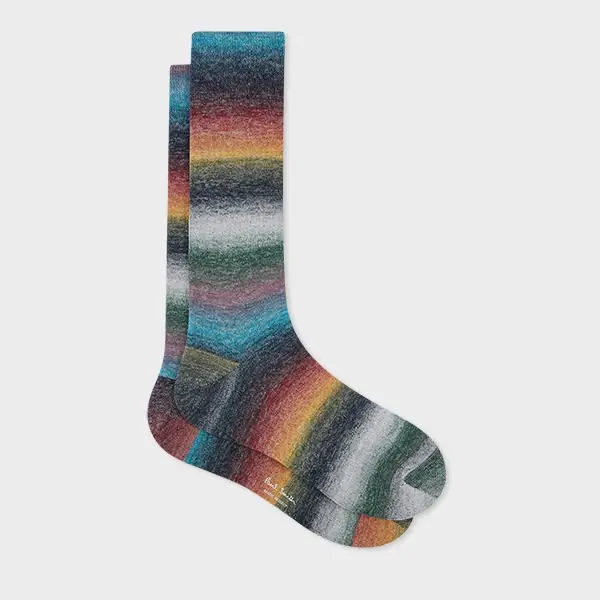 Paul Smith Cotton-blend Ombre Signature Stripe Socks - Multicolour