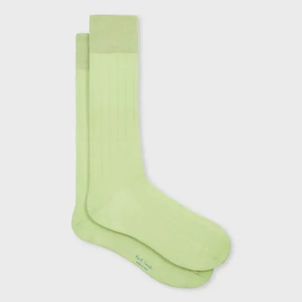 Paul Smith Light Ribbed Cotton Socks - Green