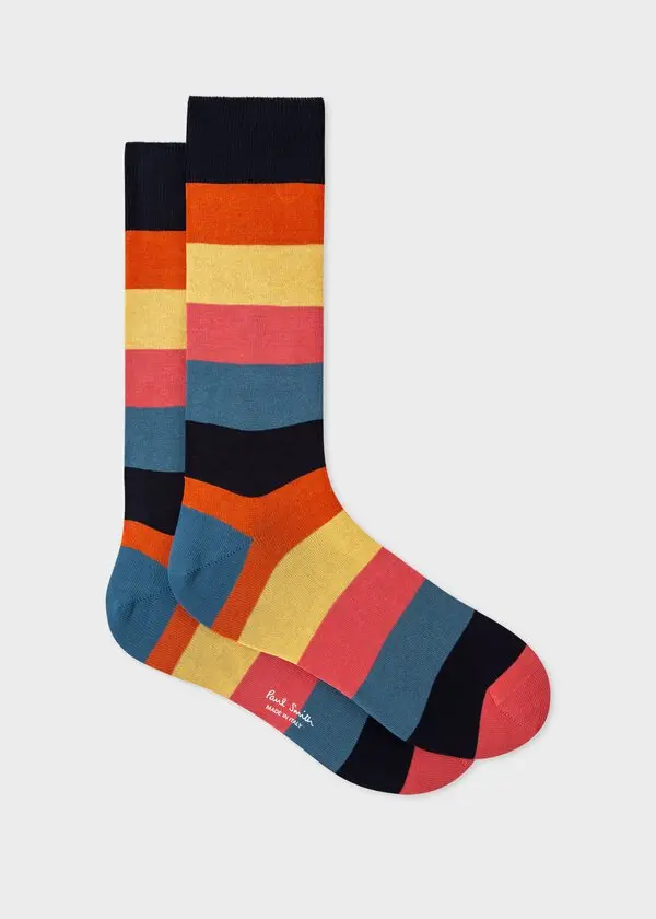 Paul Smith Artist Stripe Block Socks - Multicolour