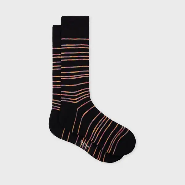 Paul Smith Cotton-blend Pinstripe Socks - Black