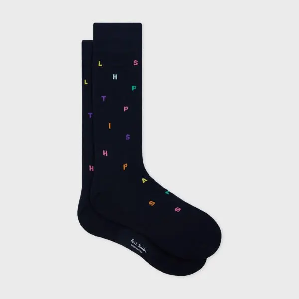 Paul Smith Logo Letter Socks - Blue