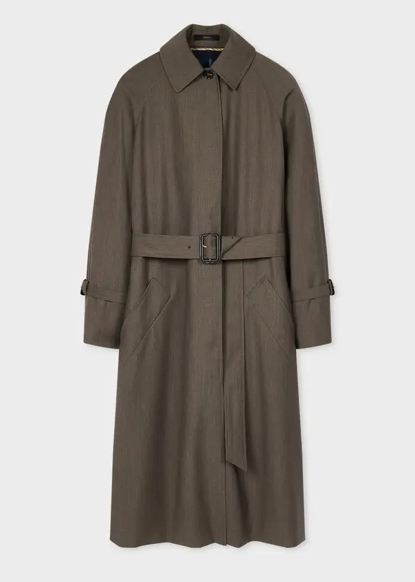 Paul Smith Melange Belted Mac - Grey