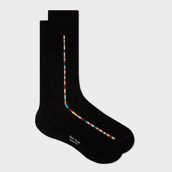 Paul Smith Signature Stripe Central Trim Socks - Black