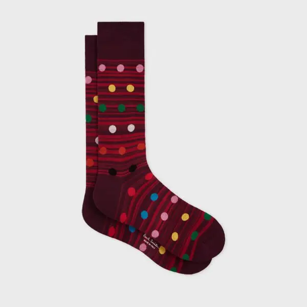 Paul Smith Striped And Polka Dot Socks - Red