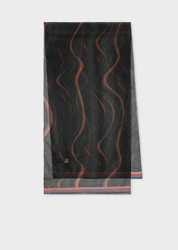 Paul Smith Silk-blend 'midnight Swirl' Scarf - Black