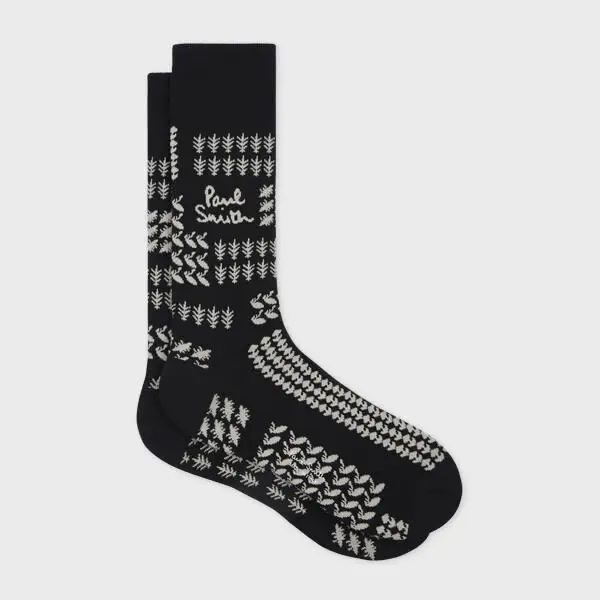 Paul Smith Contrast Bandana Socks - Black