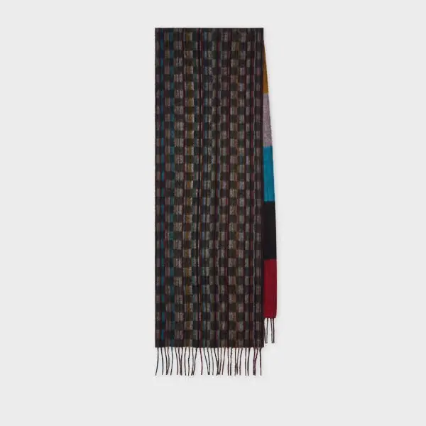 Paul Smith Signature Stripe' Check Reversible Scarf - Multicolour