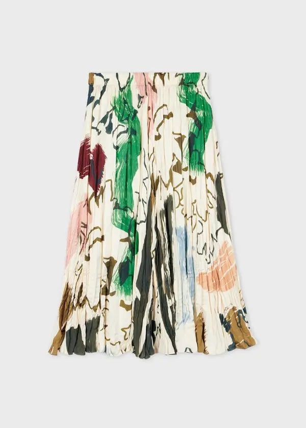 Paul Smith Painterly Print Pleated Skirt