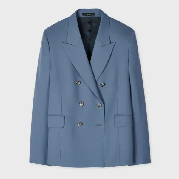 Paul Smith A Suit To Travel In Steel Wool Double Breasted Blazer - Blue