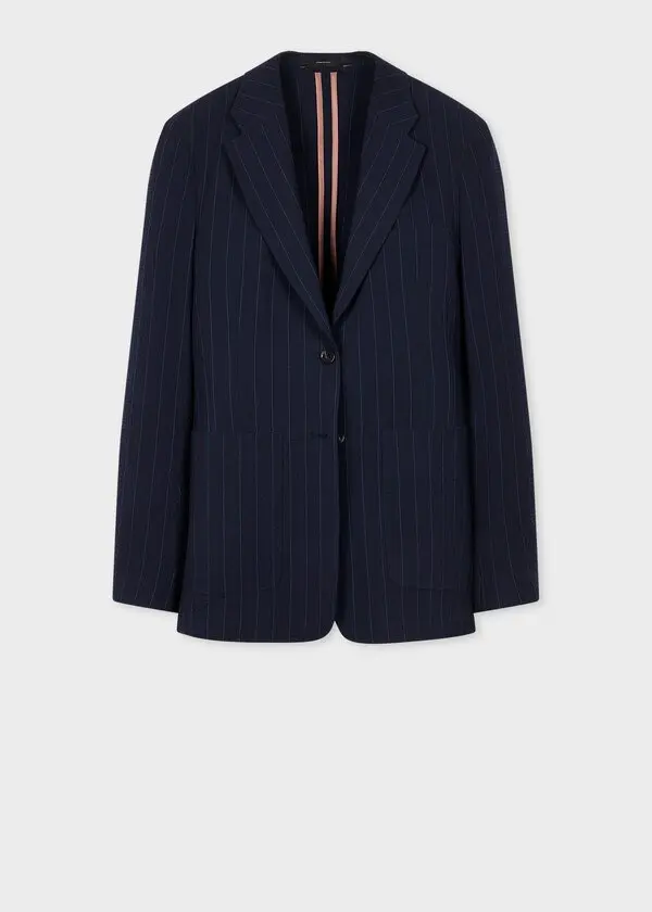 Paul Smith Wool-blend Pinstripe Seersucker Blazer