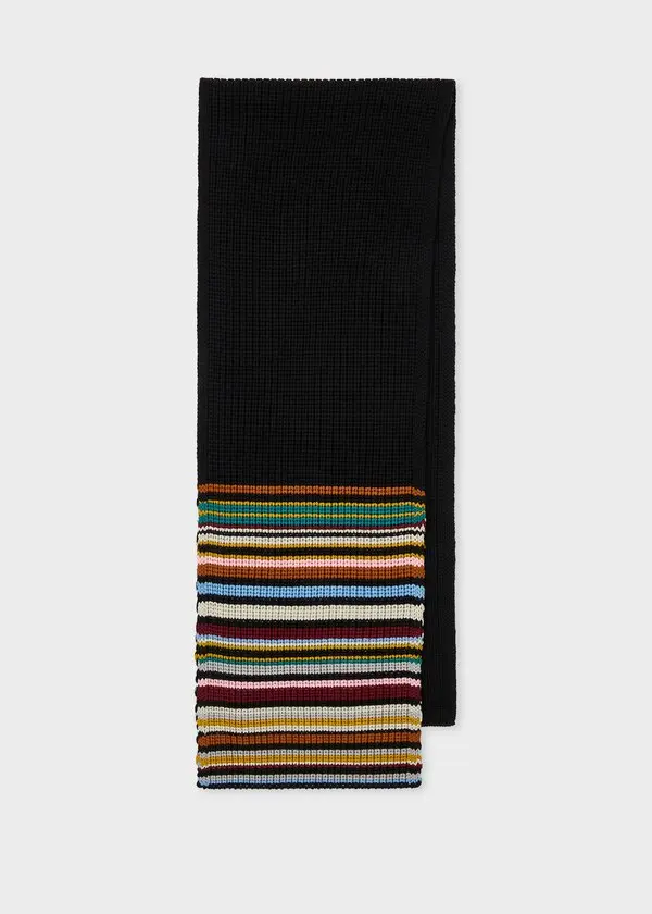 Paul Smith Merino Wool 'signature Stripe' Scarf - Multicolour