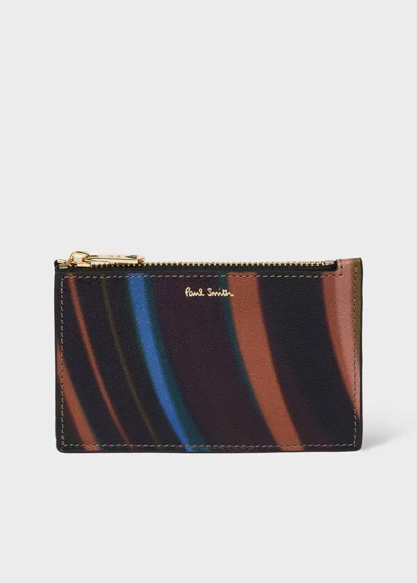 Paul Smith Midnight Swirl' Leather Small Zip-fastening Purse - Multicolour