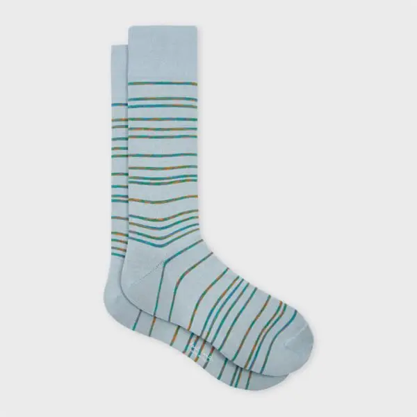 Paul Smith Cotton-blend Pinstripe Socks - Blue