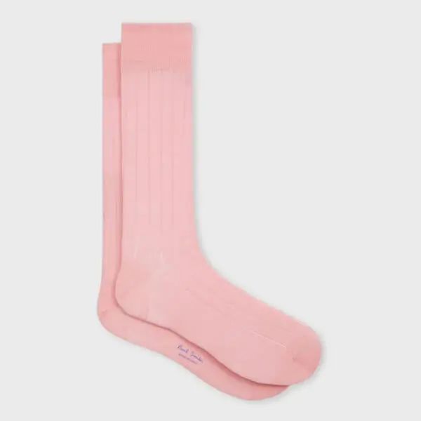 Paul Smith Ribbed Cotton Socks - Pink