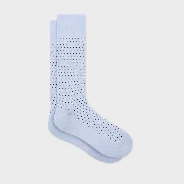 Paul Smith Pale Polka Dot Crew Socks - Blue