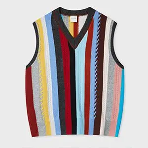 Paul Smith Cashmere-blend Striped Knit Vest - Multicolour