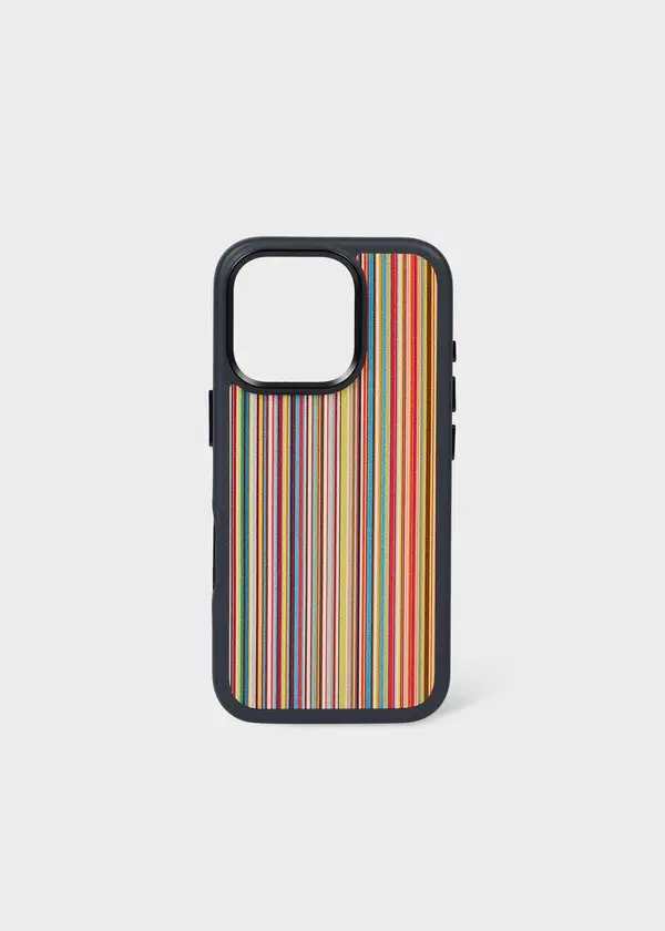 Paul Smith Signature Stripe' Leather Magsafe Iphone 16 Pro Case