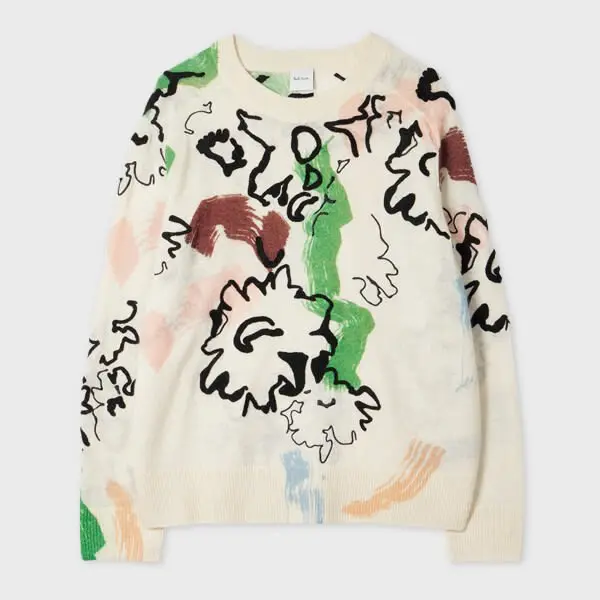 Paul Smith Alpaca Wool-blend 'painters' Sweater - White