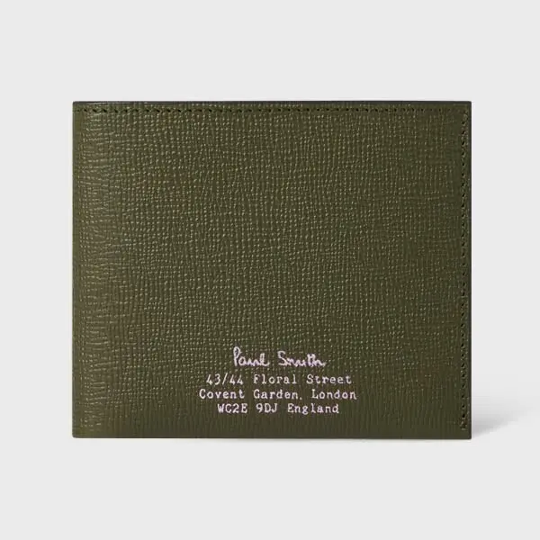 Paul Smith Floral Street' Grained Leather Billfold Wallet - Green