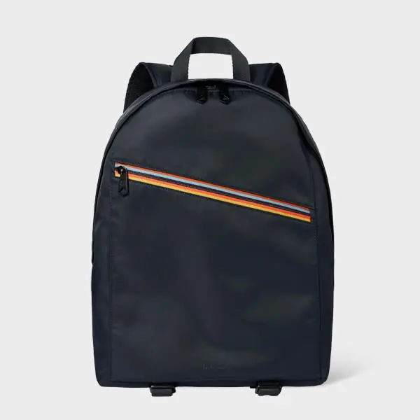 Paul Smith Recycled Polyester 'artist Stripe' Backpack - Blue