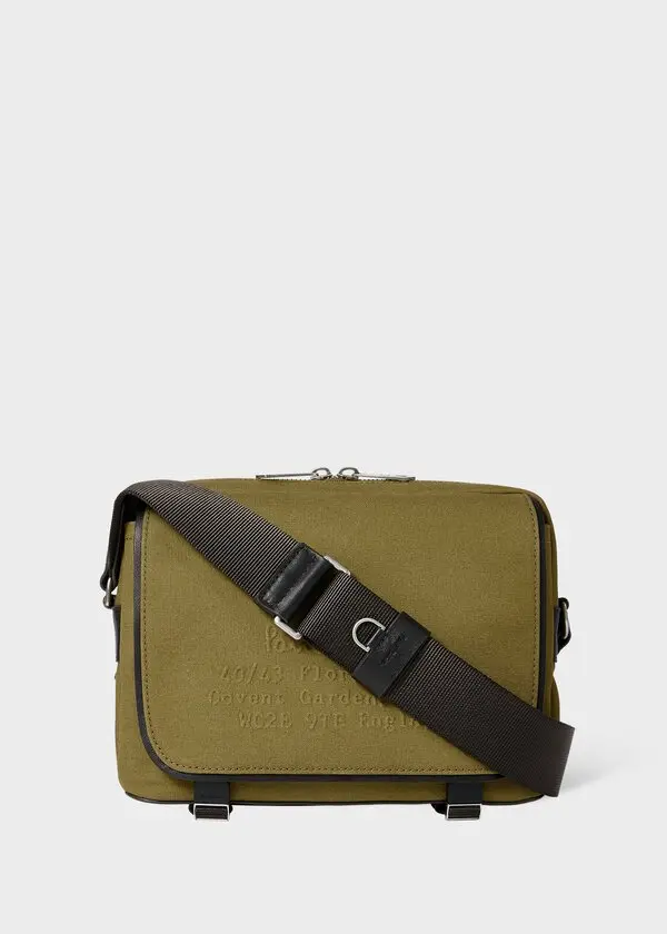 Paul Smith Floral Street' Cotton Canvas Messenger Bag - Brown