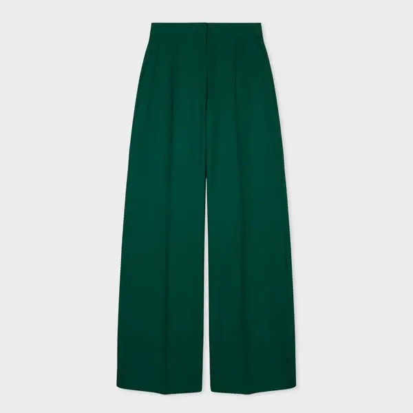 Paul Smith Pine Wool Wide-leg Trousers