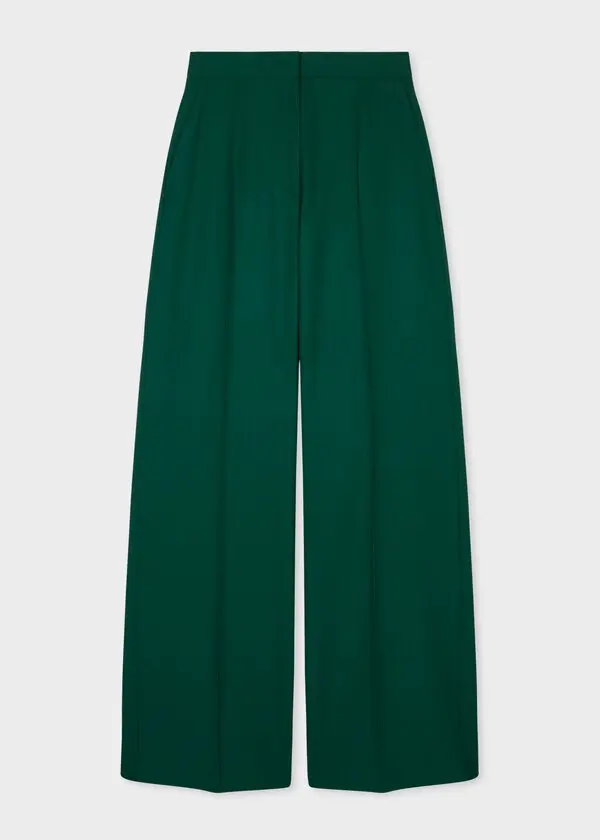 Paul Smith Pine Wool Wide-leg Trousers