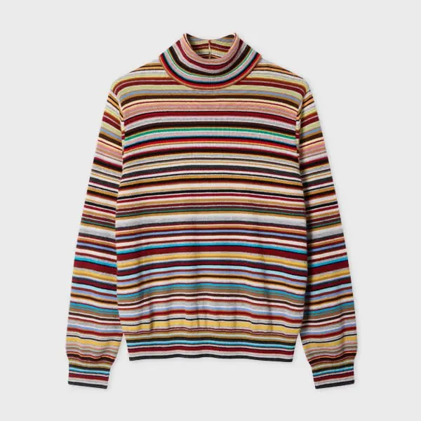 Paul Smith Signature Stripe Roll Neck Sweater