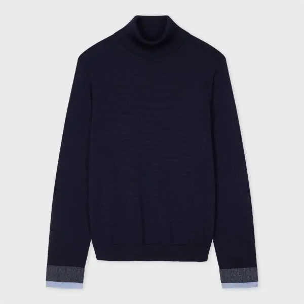 Paul Smith Wool Knitted Roll Neck Sweater - Blue