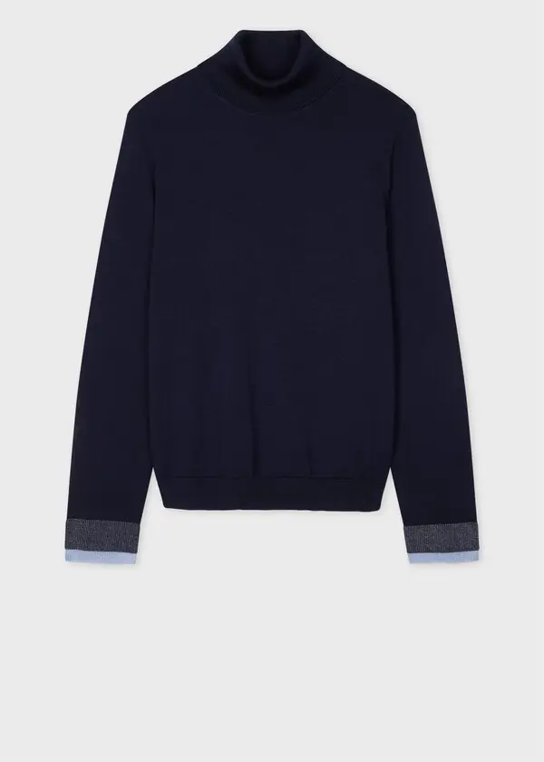 Paul Smith Wool Knitted Roll Neck Sweater - Blue