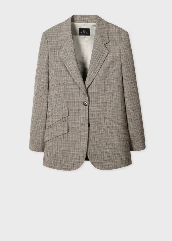 Paul Smith Textured Check Wool-blend Blazer