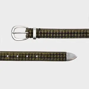 Paul Smith Houndstooth Pony Skin Belt - Green
