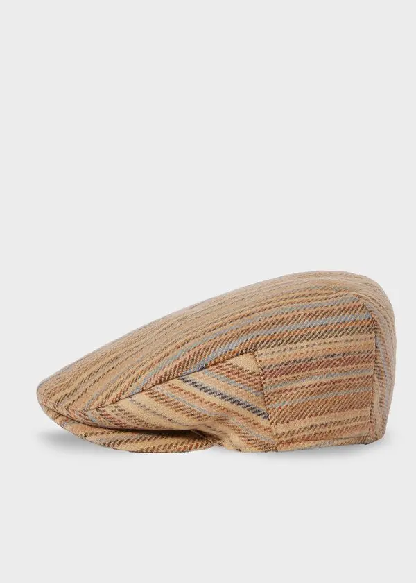 Paul Smith Signature Stripe Flat Cap - Brown
