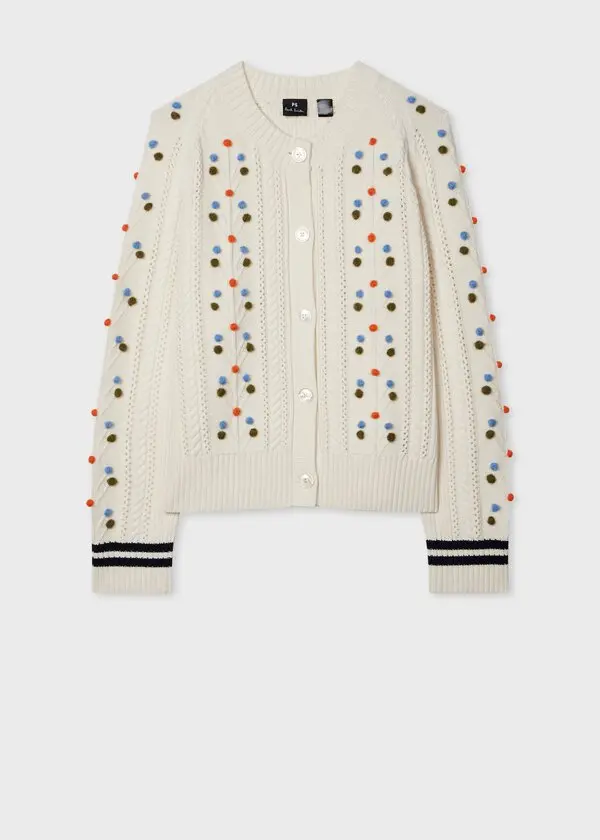 Paul Smith Ecru Cable Knit Cardigan