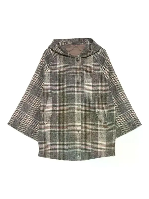 VICOLO Checkered Hooded Coat