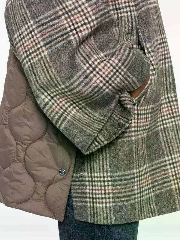 VICOLO Checkered Hooded Coat