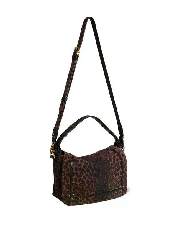 Jérôme Dreyfuss Pepito M Leopard Print Shoulder Bag - Brown