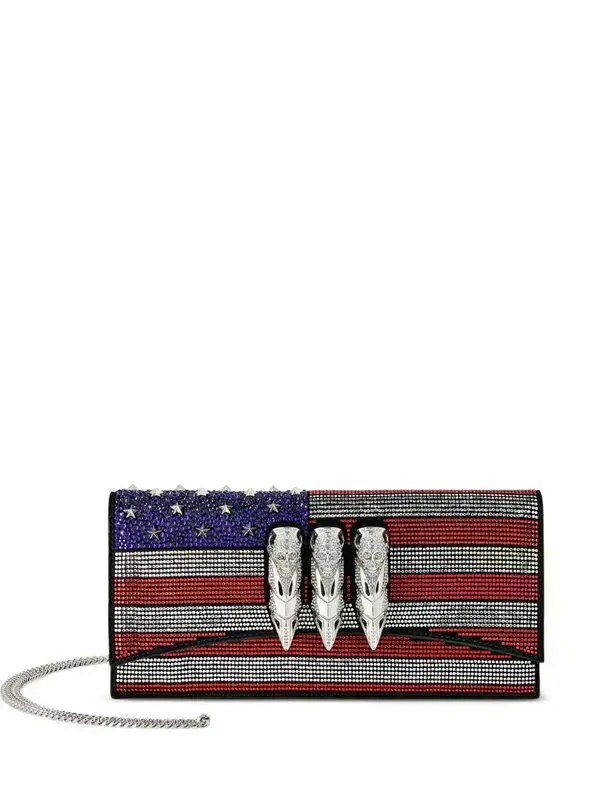 Philipp Plein Us Flag Strass Claw Clutch